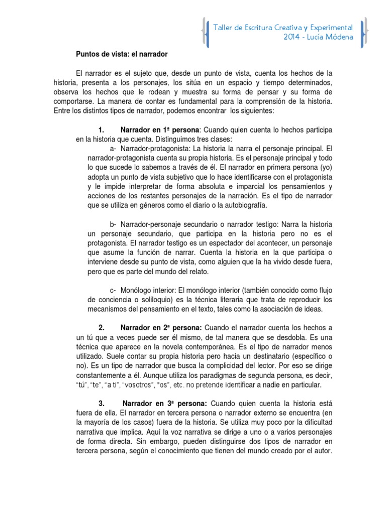 El Punto de Vista - El Narrador | PDF | Narración | Science