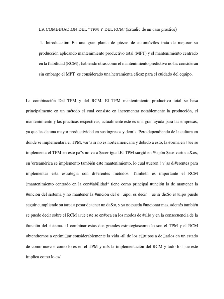 Combinacion TPM y RCM | PDF | Informática y tecnología de la información | Science