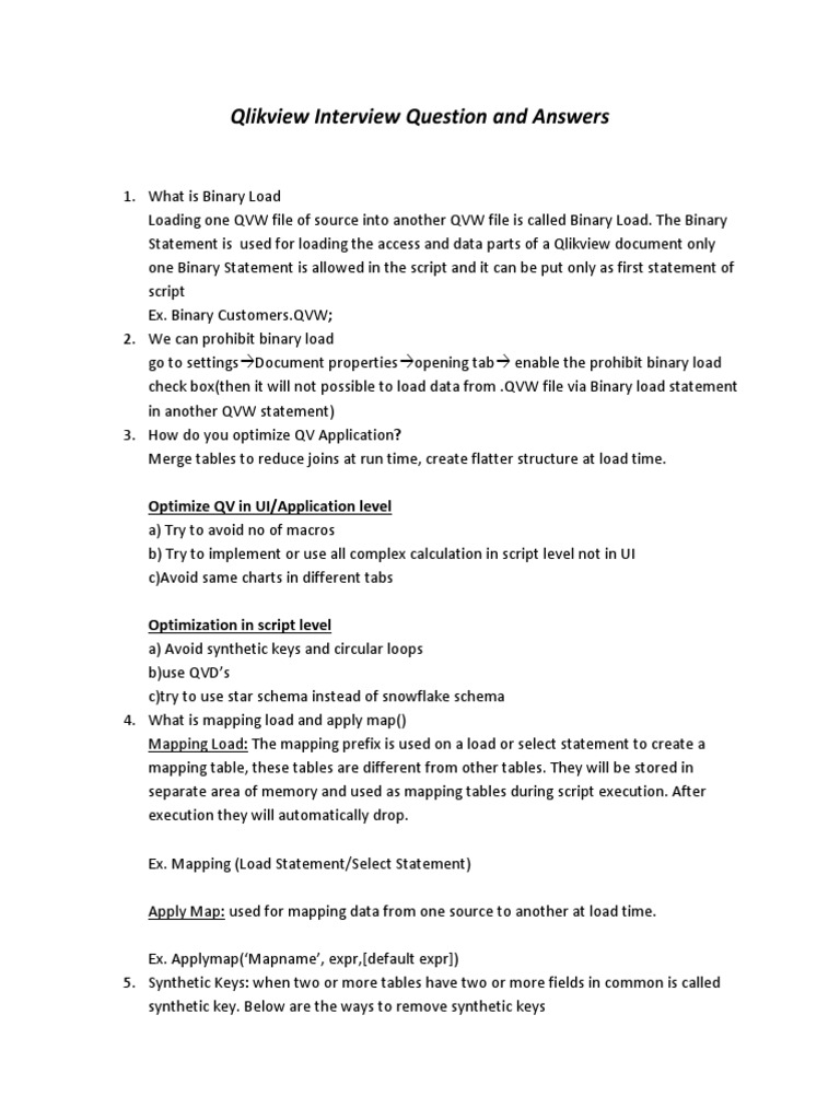 Qlikview Interview Question and Answers | PDF | Data Warehouse | Conceptual Model