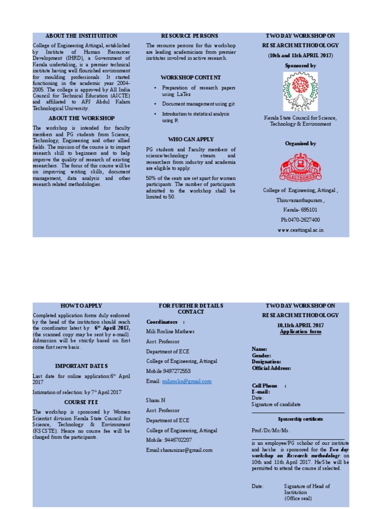 Research Methodology - Brochure | PDF | Academia | Science And Technology