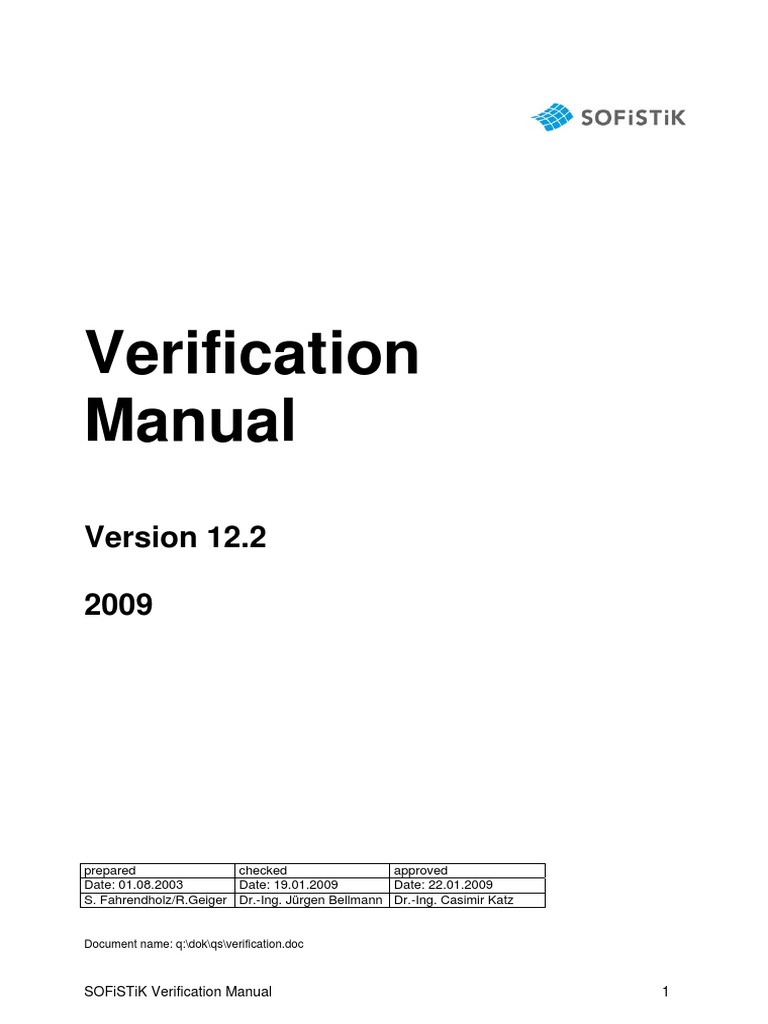 Sofistik Verification Manual 1 | PDF | Young's Modulus | Software
