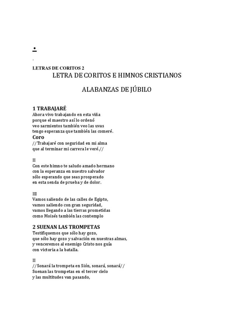 LETRAS DE CORITOS 2.docx | Cristo (título) | Salvación | Prueba ...