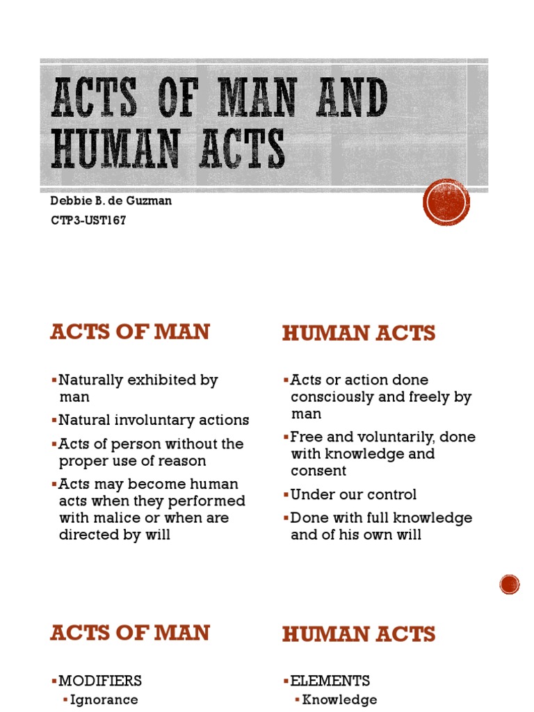 Acts of Man and Human Acts | PDF