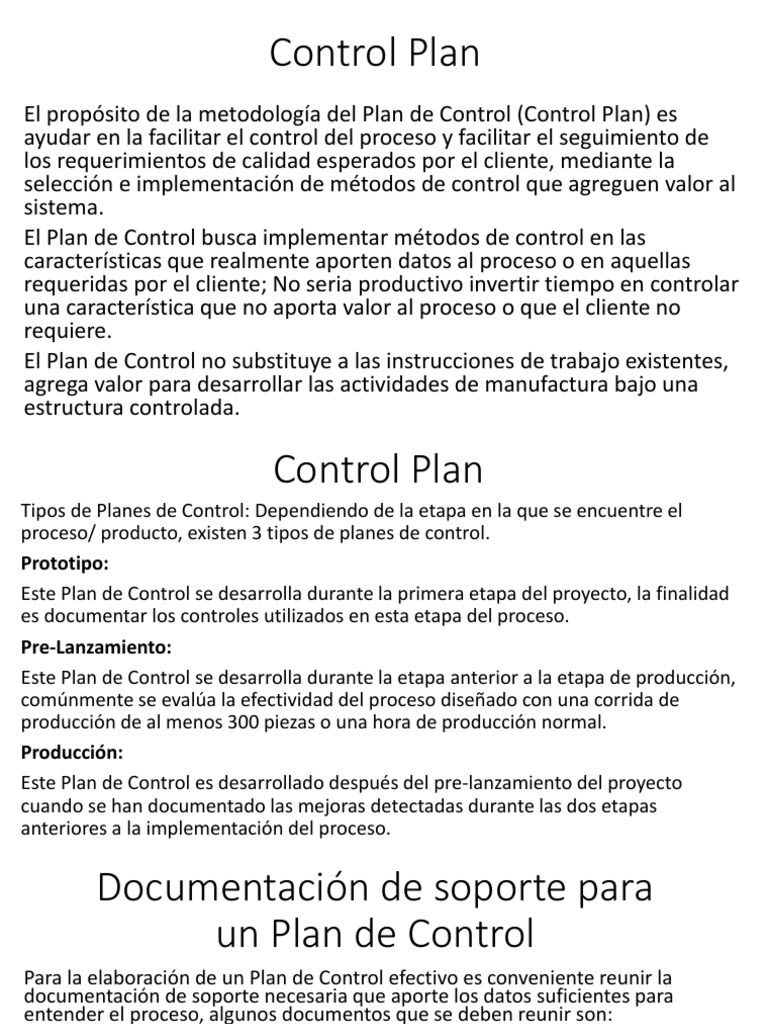 Control Plan | Calidad (comercial) | Business
