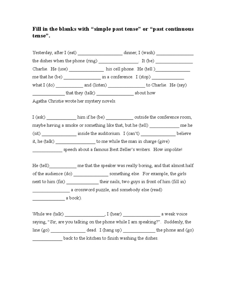 Fill in The Blanks With | PDF