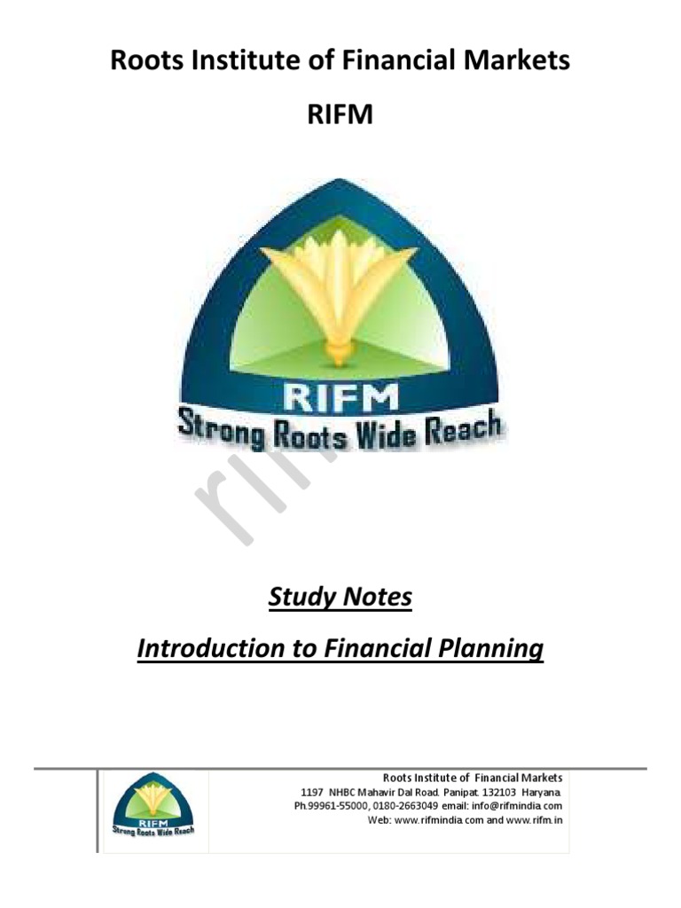 CFP Introduction To Financial Planning Study Notes Sample | PDF ...