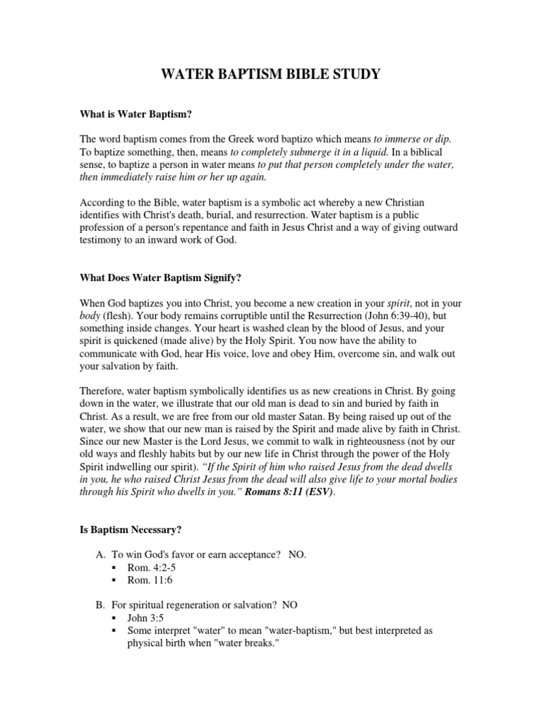 Adult Baptism Study Small | PDF | Baptism | Acts Of The Apostles