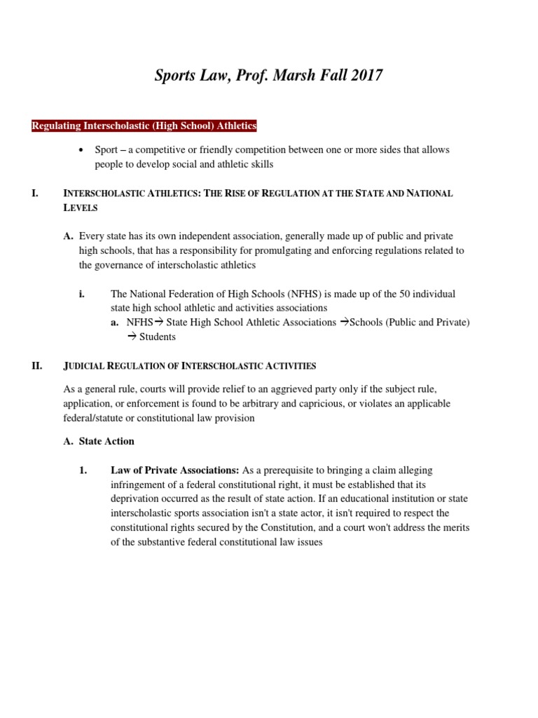 Sports Law Outline | PDF | United States Antitrust Law | National ...