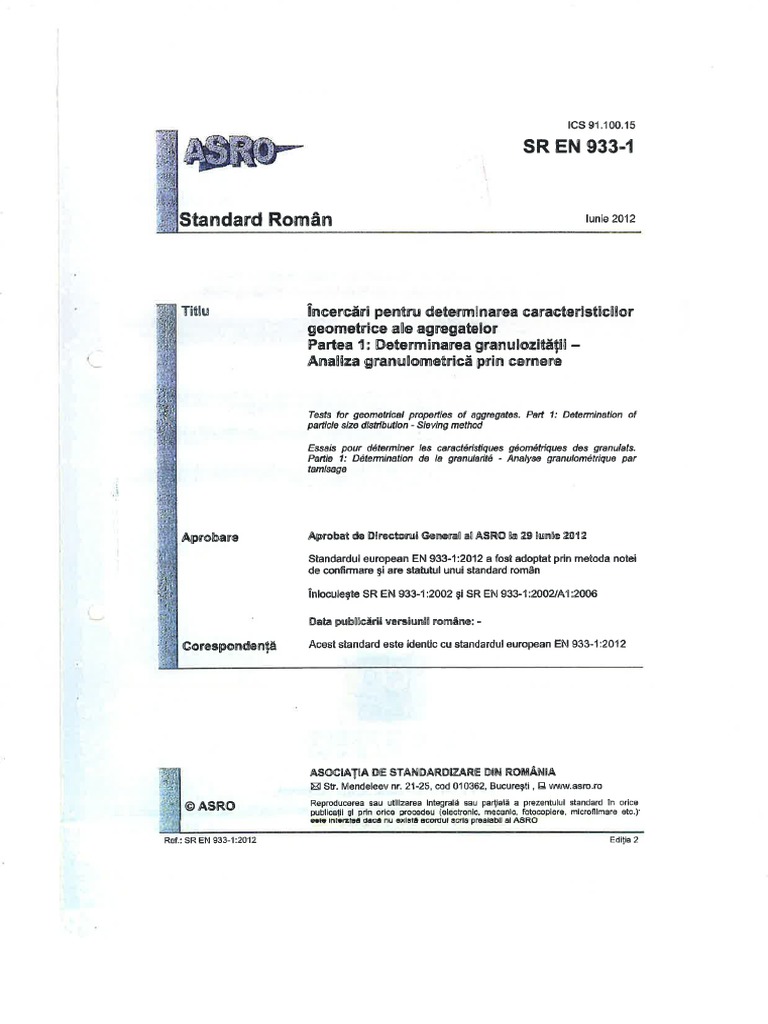SR en 933 1 2012 PDF | PDF