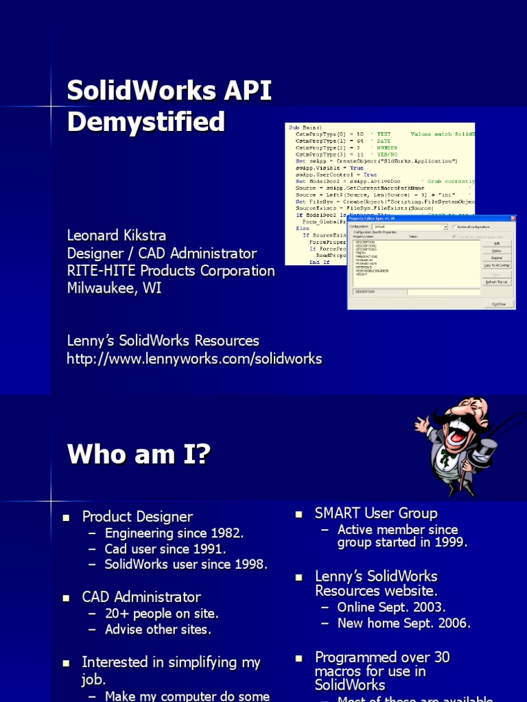 10-06 SolidWorks API Demystified | PDF | Macro (Computer Science) | Application Programming ...