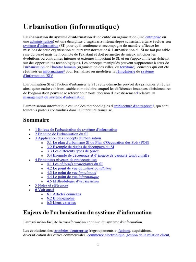 Urbanisation (Informatique) | PDF | Processus d'affaires | Architecture ...