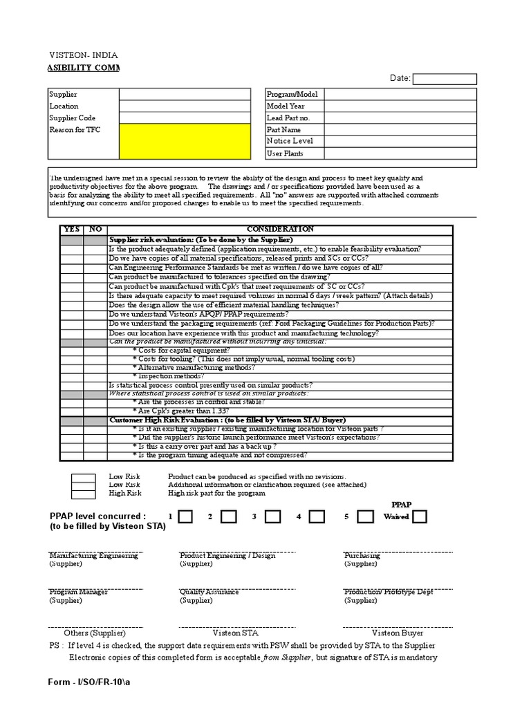 Team Feasibility Commitment New | Specification (Technical Standard) | Packaging And Labeling