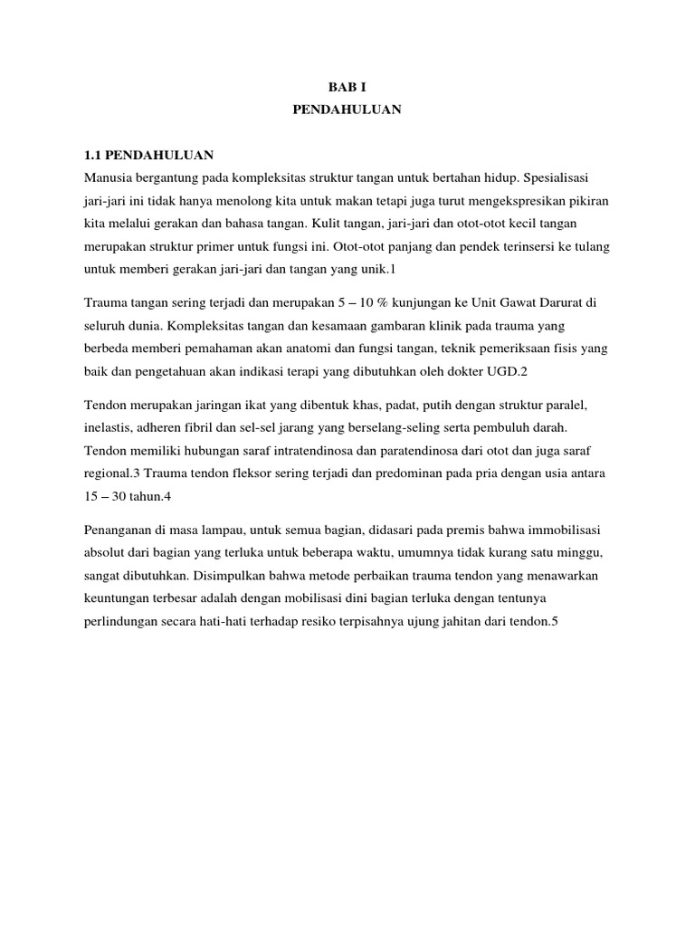 Ruptur Tendon Flexor Tangan | PDF