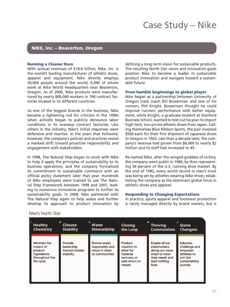 Case Study - Nike: NIKE, Inc. - Beaverton, Oregon | PDF | Nike ...