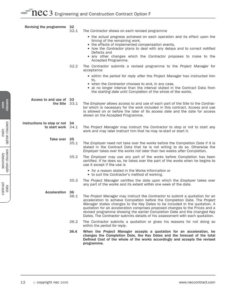 Engineering and Construction Contract Option F | PDF | General ...