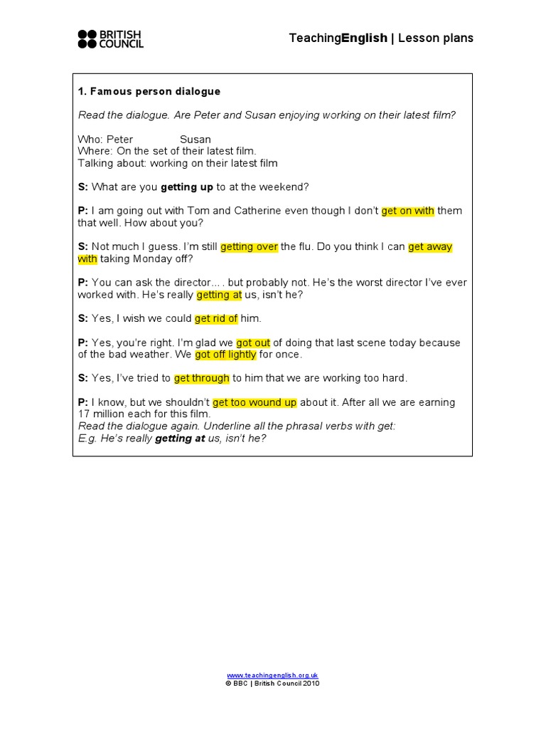 Phrasal Verbs With Get Worksheets | PDF