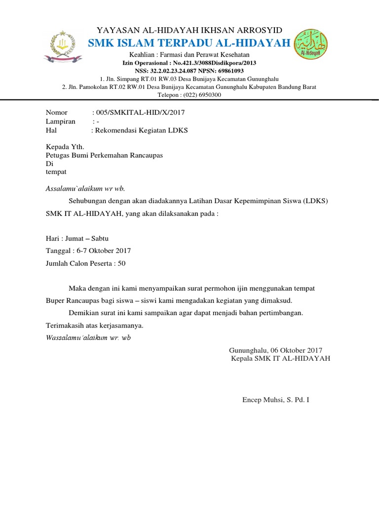 Surat Rekom Ldks | PDF