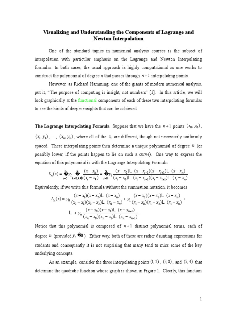 Lagrange and Newton Interpolation Explained | PDF | Interpolation | Finite Difference