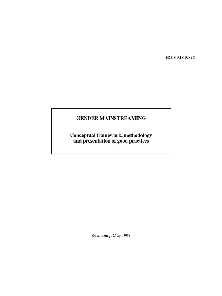 3c160b06a Gender Mainstreaming | PDF | Gender Mainstreaming | Gender ...