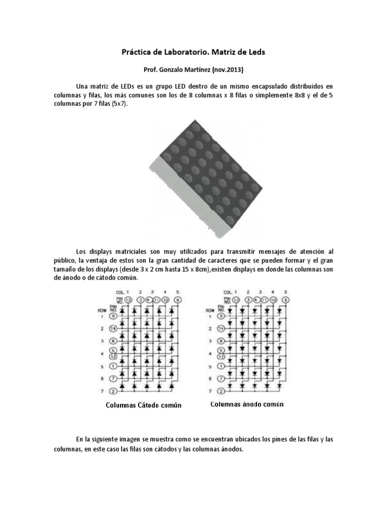 Matriz Led 2 LABVIEW | PDF | Diodo emisor de luz | Ingenieria Eléctrica