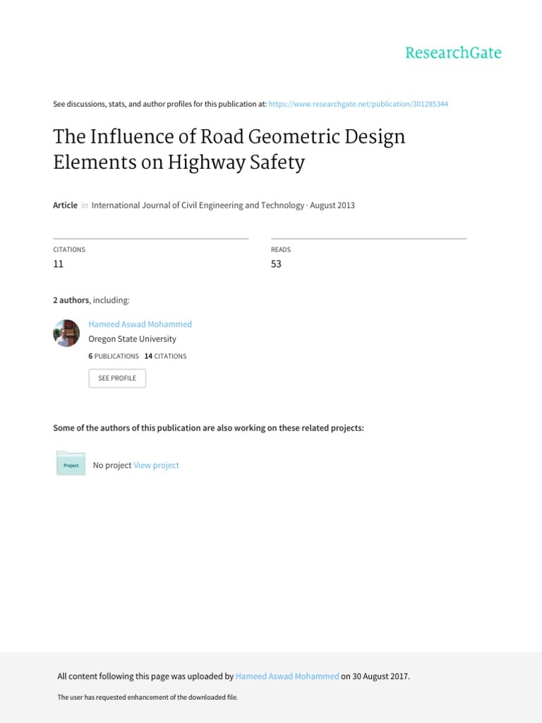 The Influence of Road Geometric Design Elements On Highway Safety | PDF ...