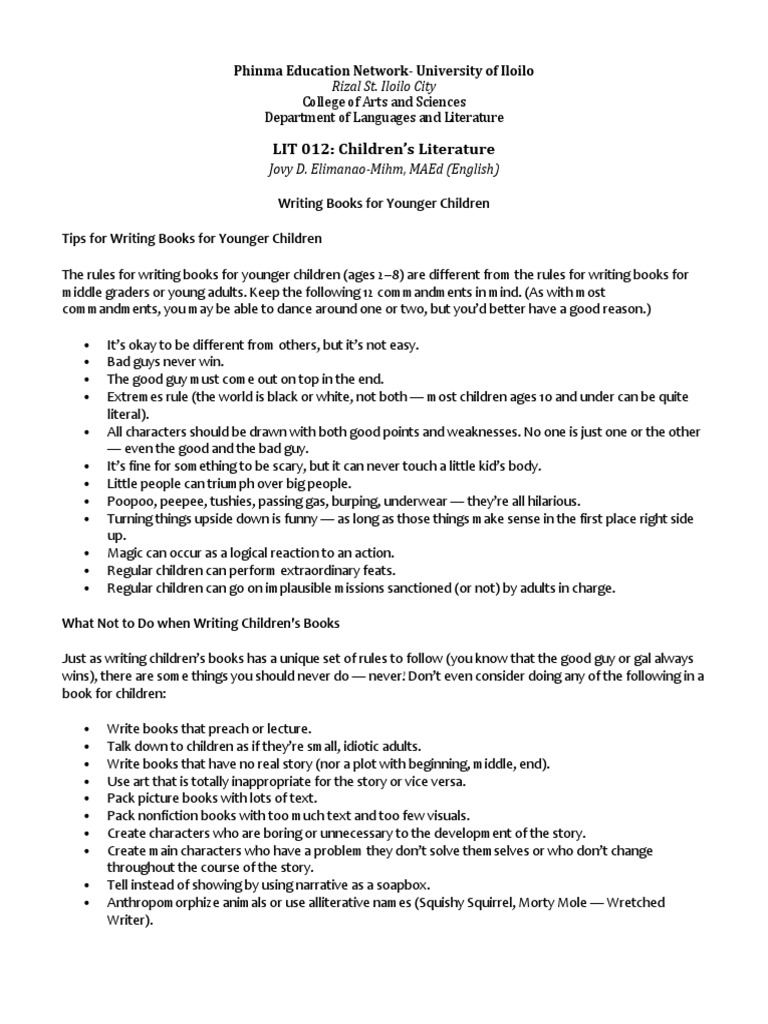 Writing Books For Younger Children | PDF | Children's Literature