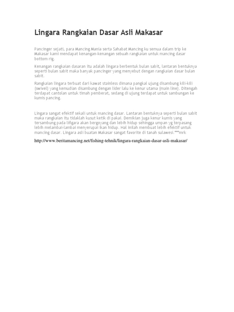 Rangkaian Lingara untuk Mancing Dasar | PDF