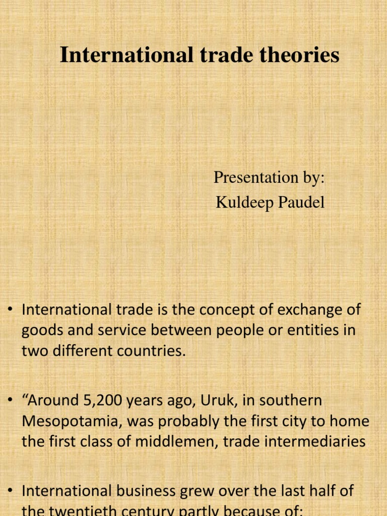 IB International Trade Theories | PDF | Mercantilism | International ...