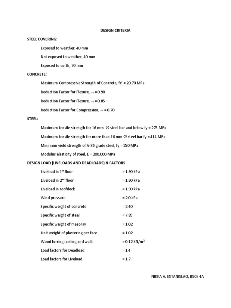 Structural Design Criteria for Steel, Concrete, Reinforcing Steel ...