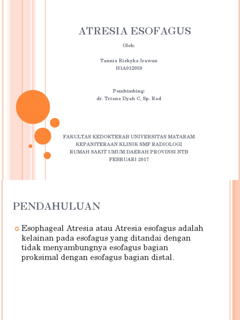 Atresia Esofagus: Diagnosis dan Pengobatan | PDF | Pengembangan Diri ...