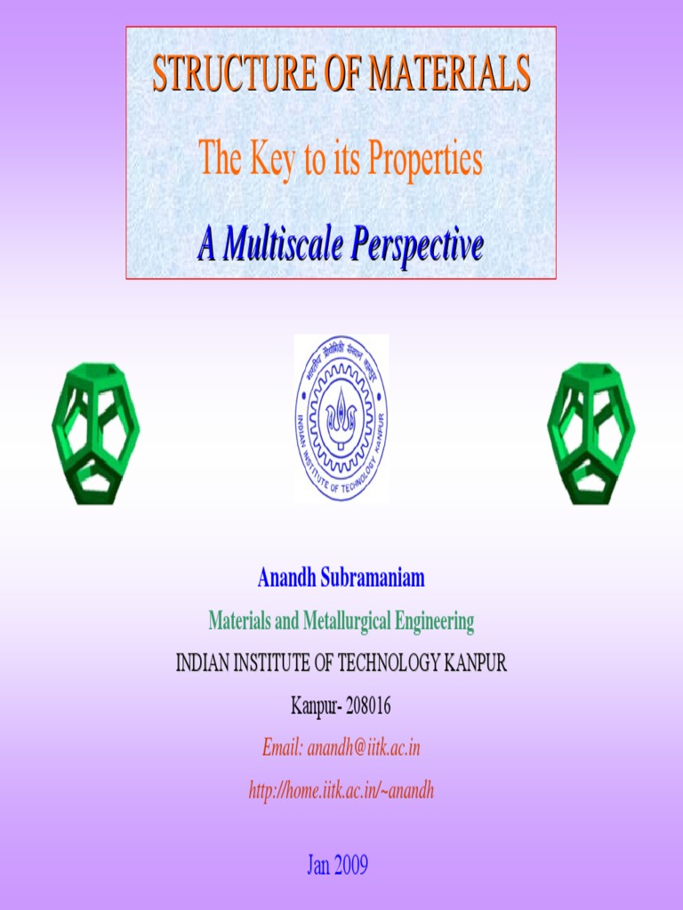 STRUCTURE OF MATERIALS- the key to its properties.pdf | Crystallography ...
