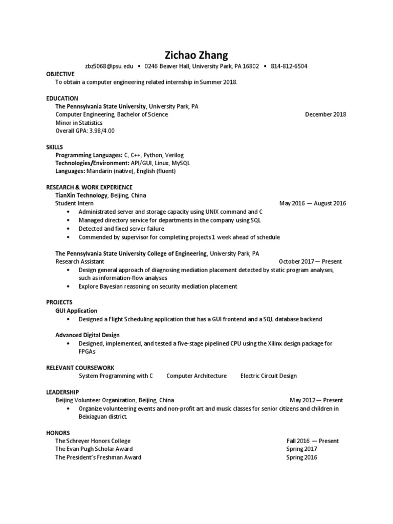 Eportfolio Resume | PDF