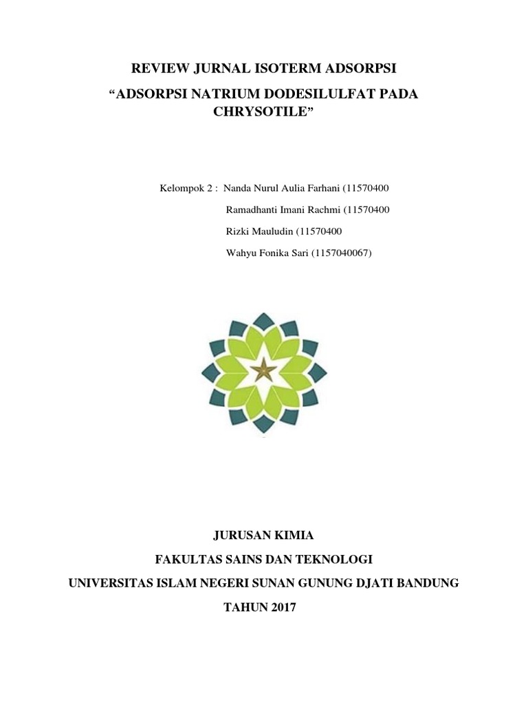 Isoterm Adsorpsi SDS pada Chrysotile | PDF