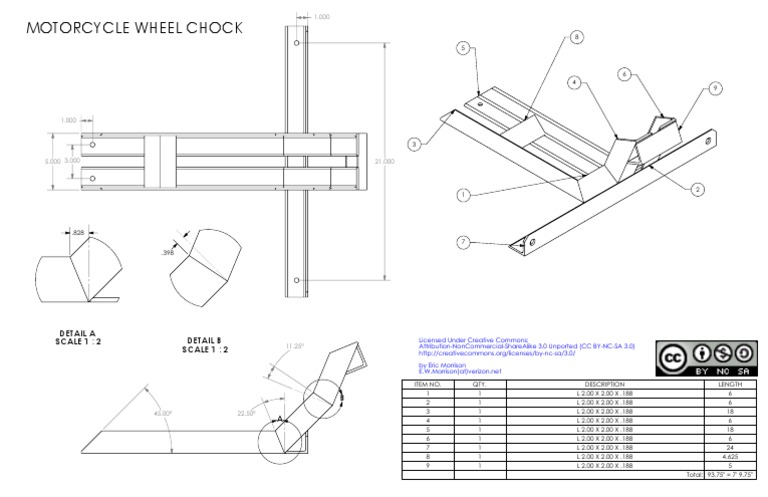 Motorcycle Wheel Chock: Detail A Scale 1: 2 Detail B Scale 1: 2 | PDF ...