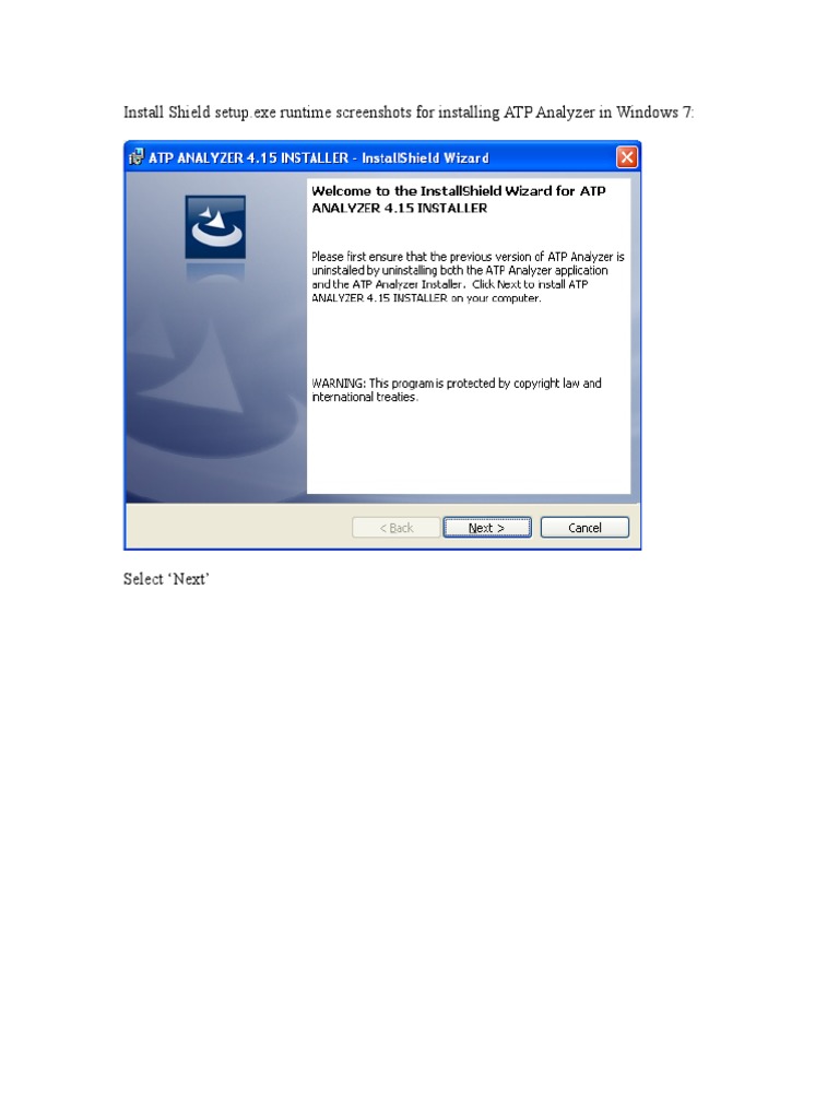 Install Shield Setup - Exe Runtime Screenshots For Installing ATP ...