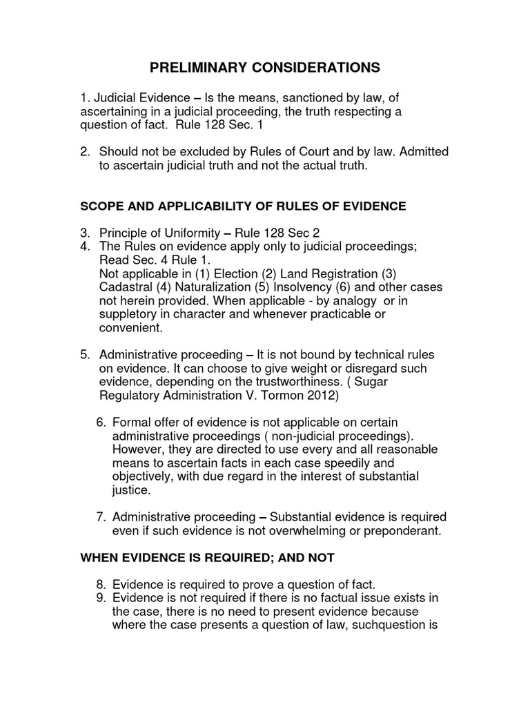Review in Evidence | PDF | Evidence (Law) | Evidence