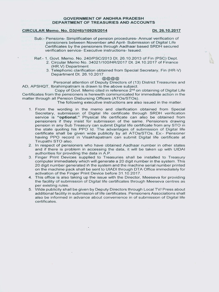 Pensioners Digital Life Certificate | PDF