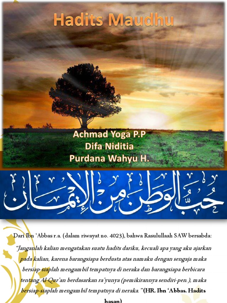 Hadits Maudhu | PDF | Agama & Spiritualitas