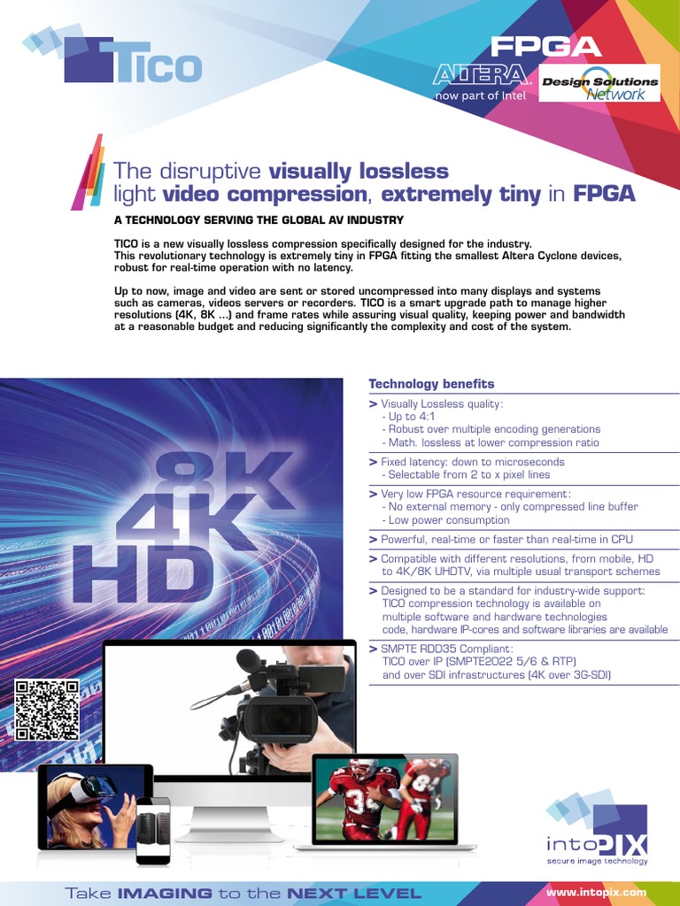 Intopix-Tico Flyer Intel | PDF | Data Compression | Field Programmable ...