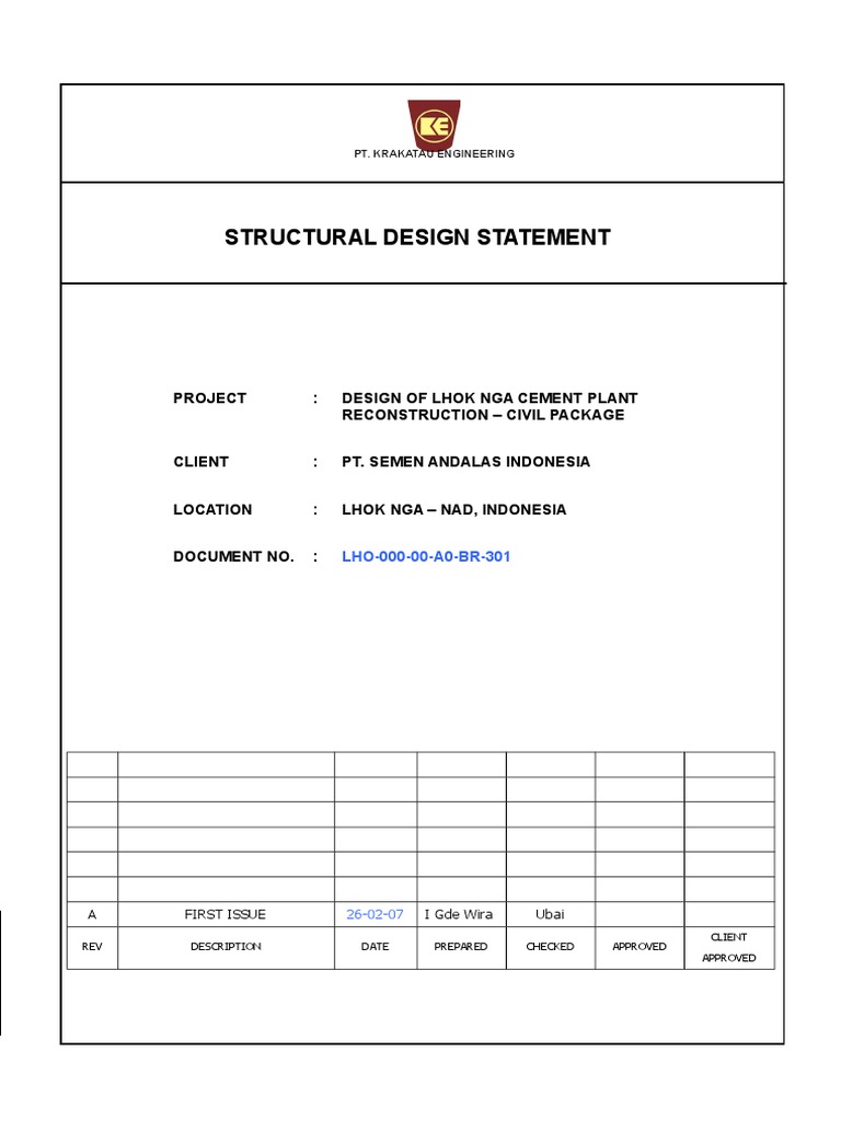Structural Design Statement | Structural Steel | Structural Load