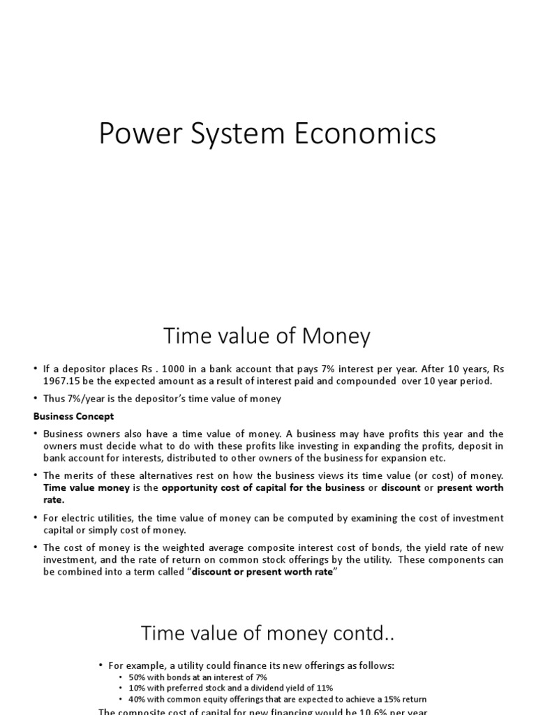 2 Power System Economics 1-58 | PDF | Internal Rate Of Return | Net ...