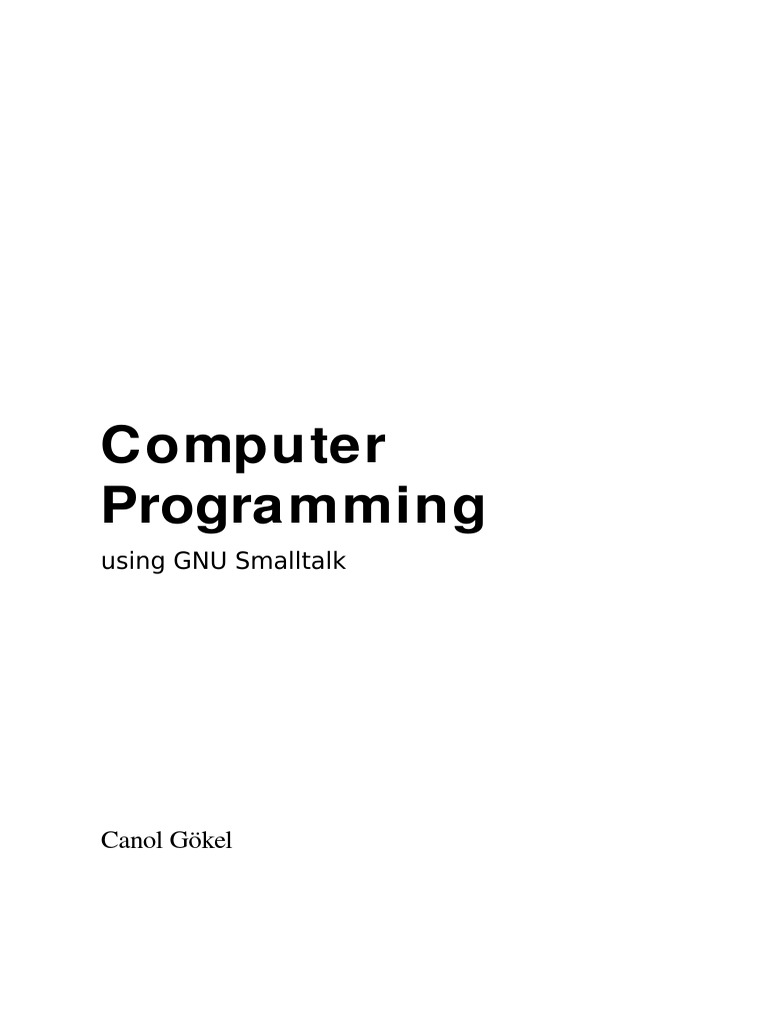 Computer Programming Using Gnu Smalltalk Pdf Computer Program Programming