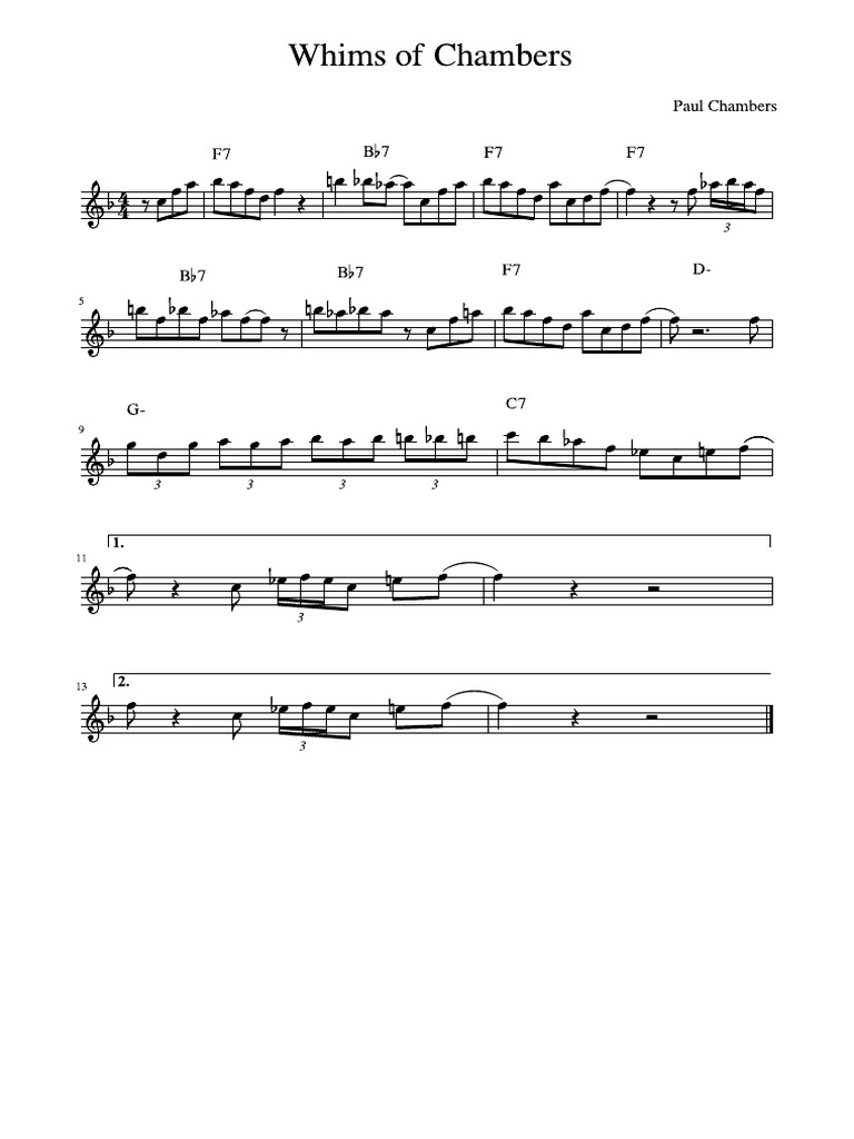 Whims of Chambers - Paul Chambers | PDF