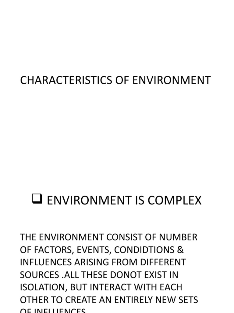 Characteristics of Environment | PDF