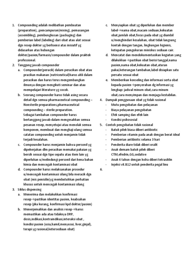 Compounding Dan Dispensing Bu Rahmi Uts | PDF