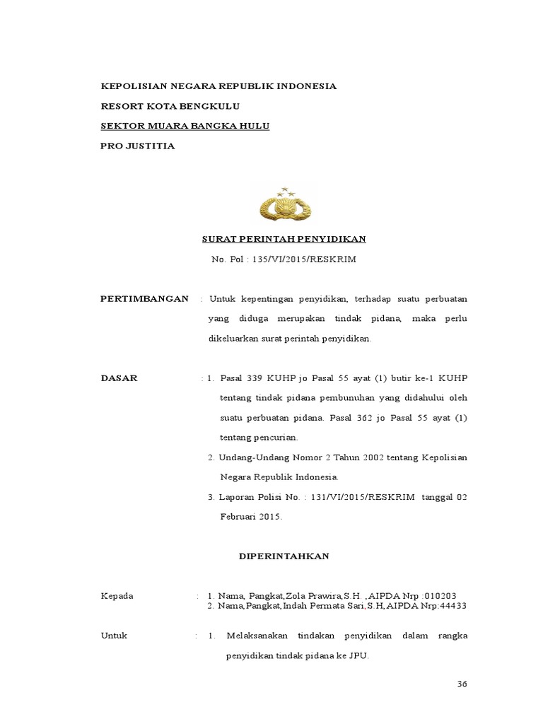 Surat Perintah Penyidikan | PDF