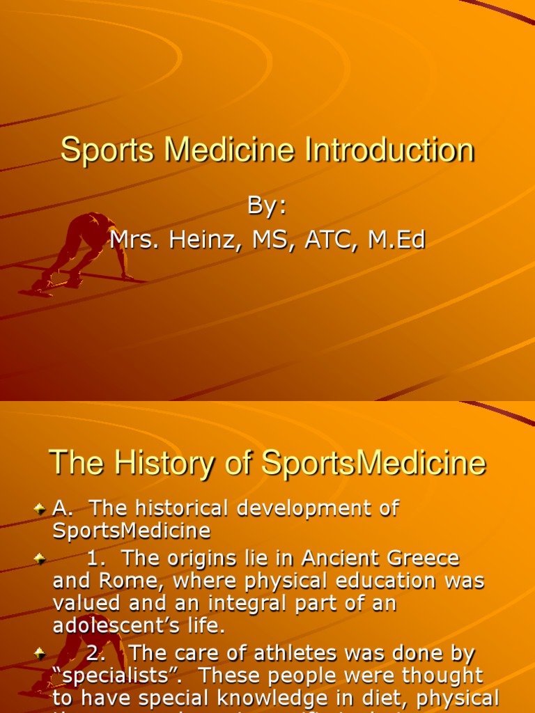 Sports Medicine Introduction Day1 | PDF | Physician | Medicine