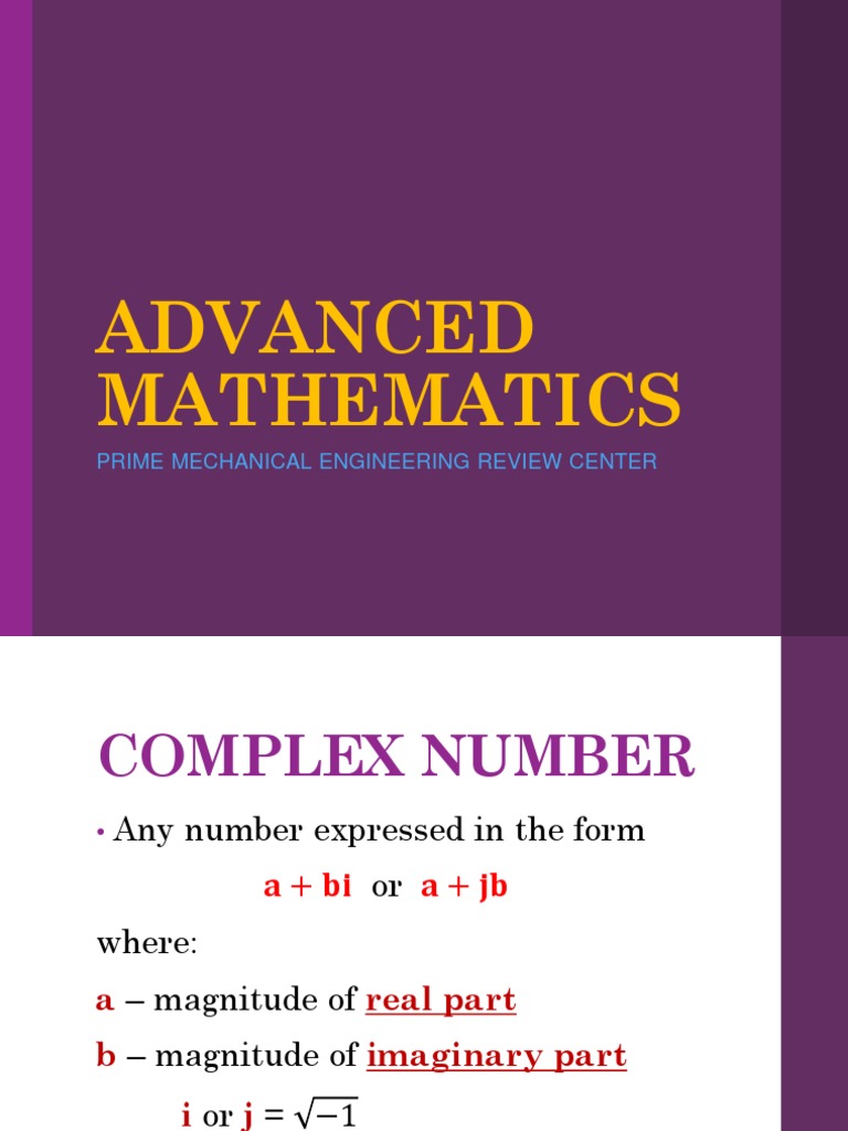 Advanced Mathematics Rev 2-1 | PDF | Matrix (Mathematics) | Complex Number