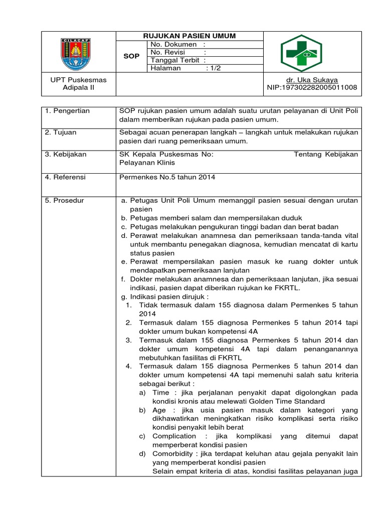 Sop Rujukan Poli Umum | PDF | Sains & Matematika