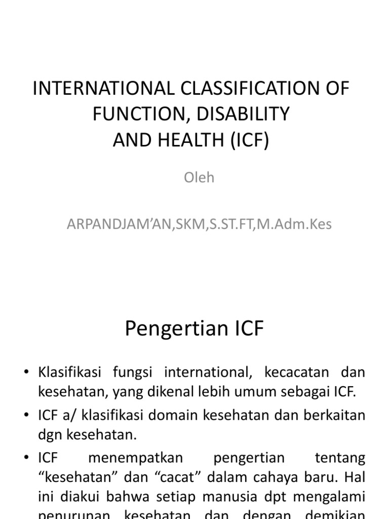 International Classification of Function (Icf) | PDF